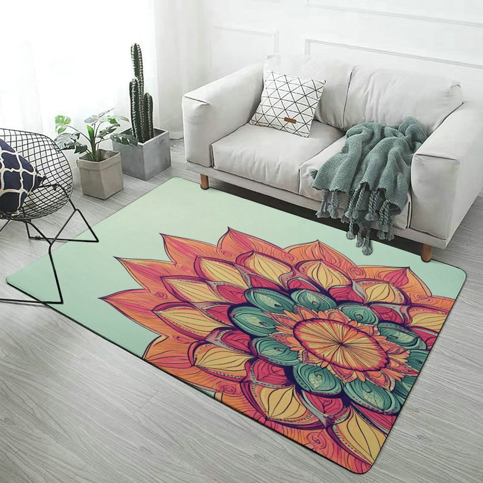 Bohemian Mandala (105) Carpet Style Living Room Bedroom Rug Modern 3d ...
