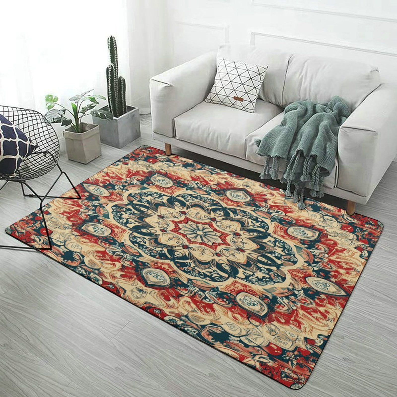 Bohemian Mandala (15) Carpet Style Living Room Bedroom Rug Modern 3d ...