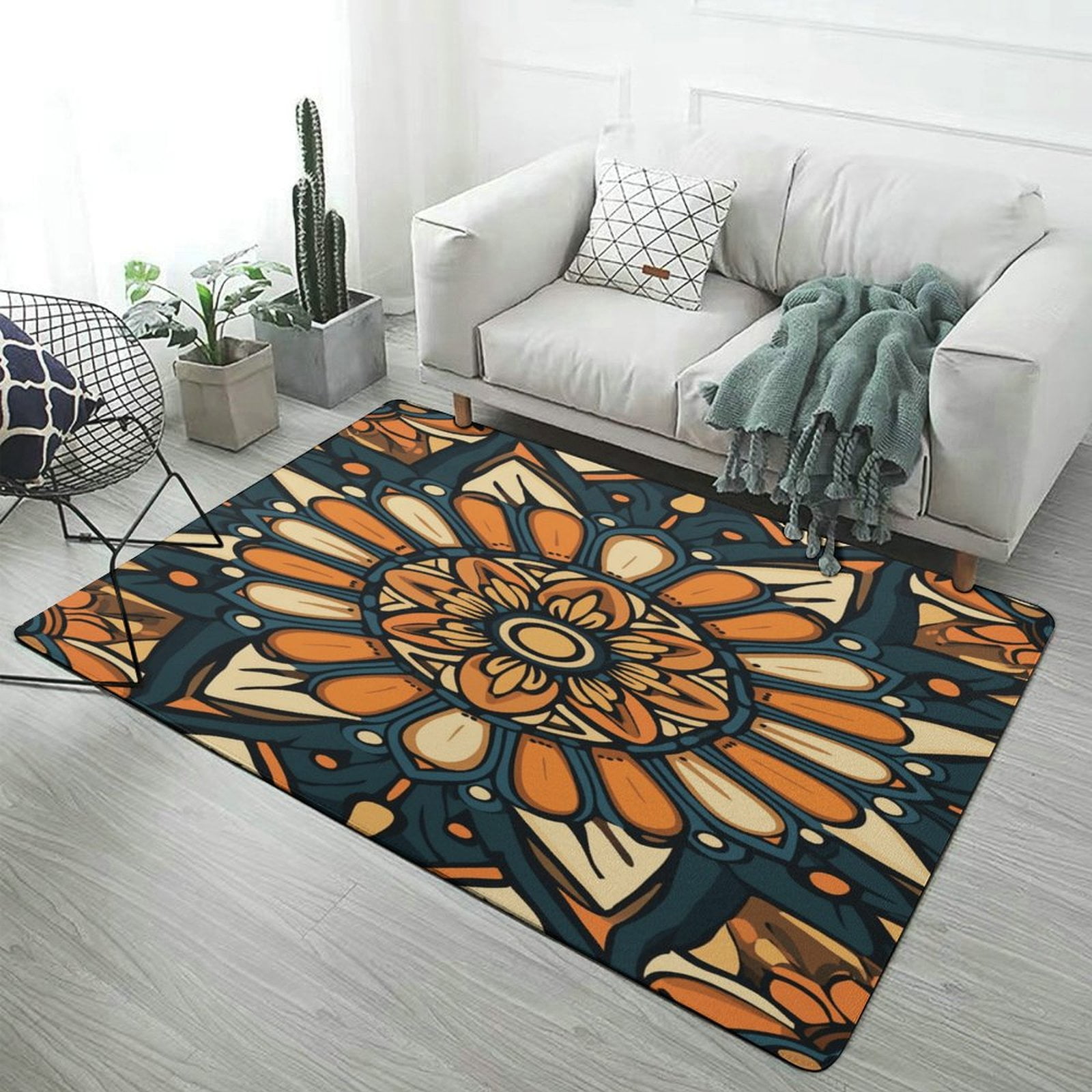 Bohemian Mandala (25) Carpet Style Living Room Bedroom Rug Modern 3d ...