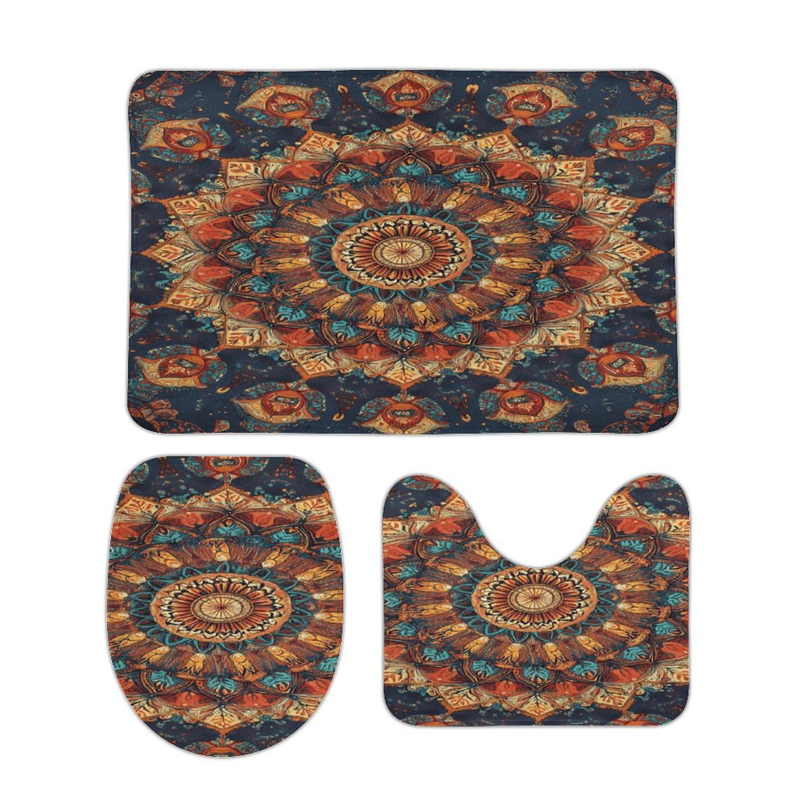 Bohemian Mandala (30) Soft Bathroom Carpet Set , Contour Carpet Set ...
