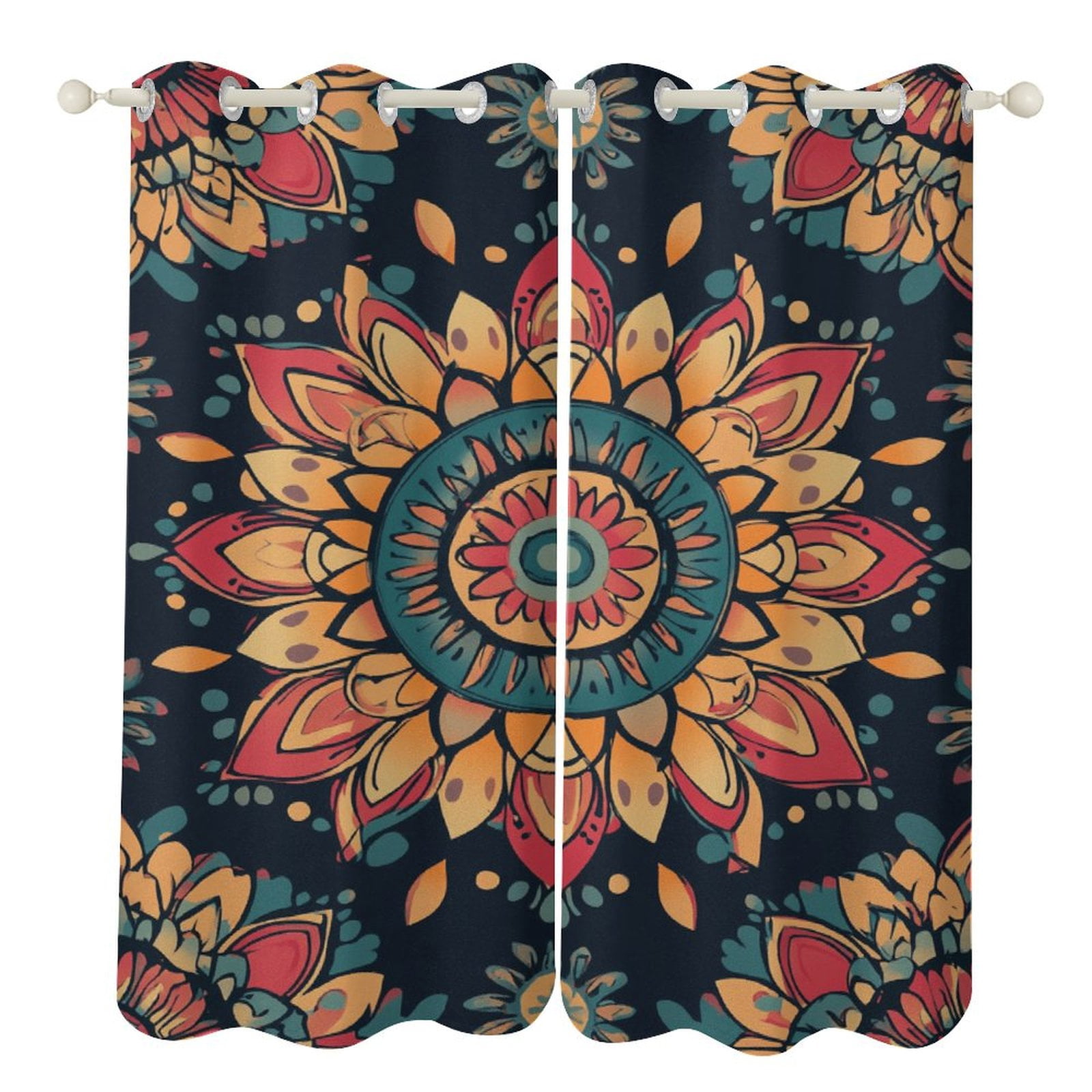 Bohemian Mandala (35) 2 Panels Curtains for Bedroom Living Room Drapes ...