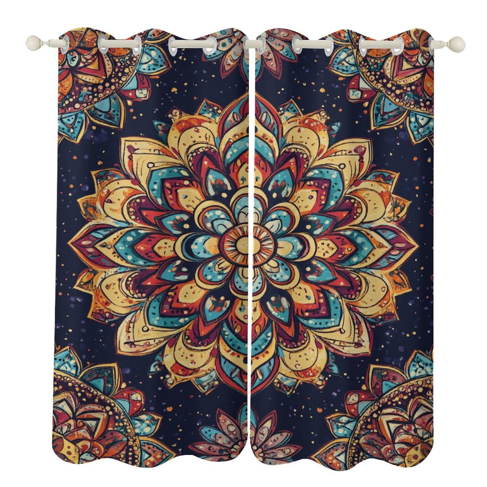 Bohemian Mandala (40) 2 Panels Curtains for Bedroom Living Room Drapes ...