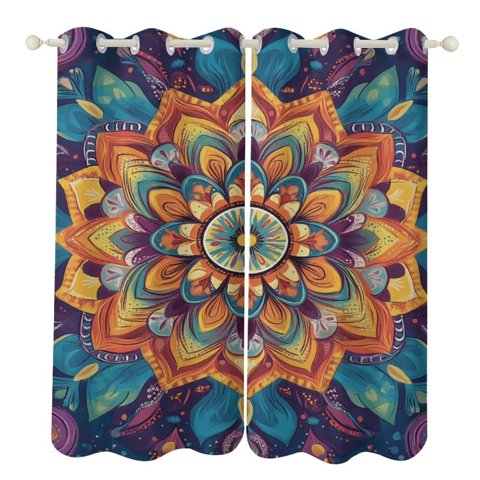 Bohemian Mandala (45) 2 Panels Curtains for Bedroom Living Room Drapes ...