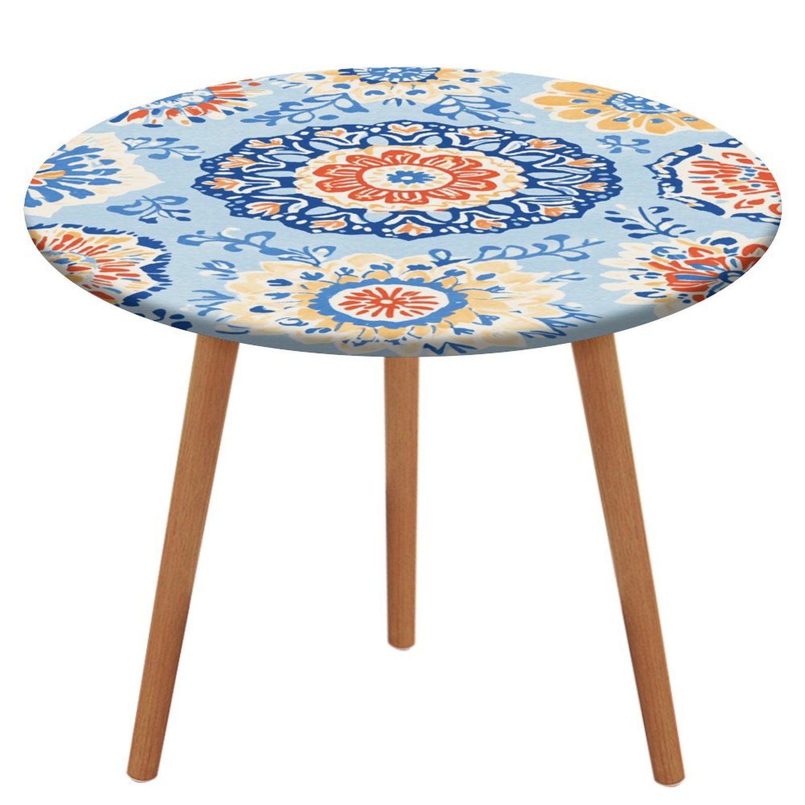 Bohemian Mandala (60) Pattern Round Tablecloth Waterproof Elastic Table ...