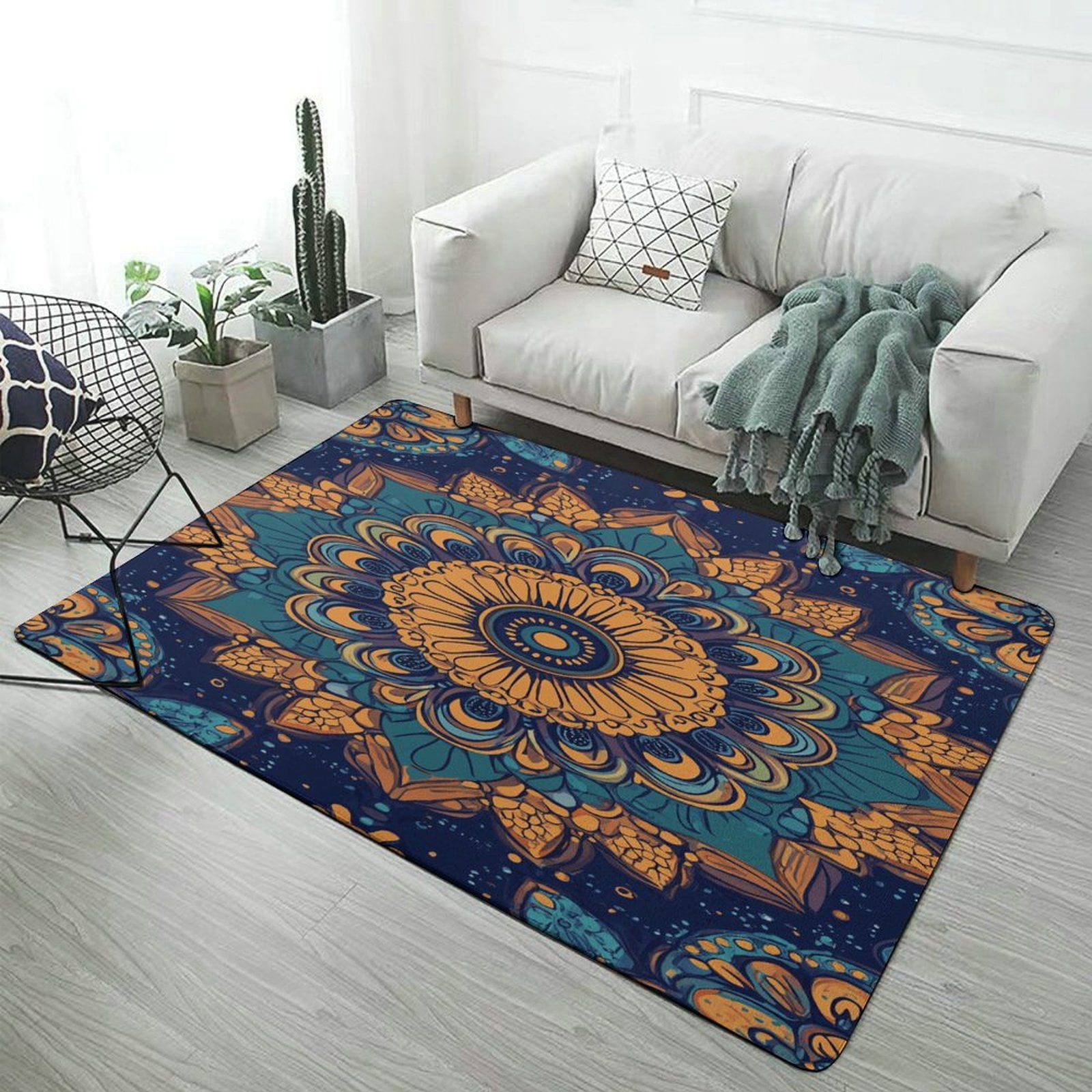 Bohemian Mandala (68) Carpet Style Living Room Bedroom Rug Modern 3d ...