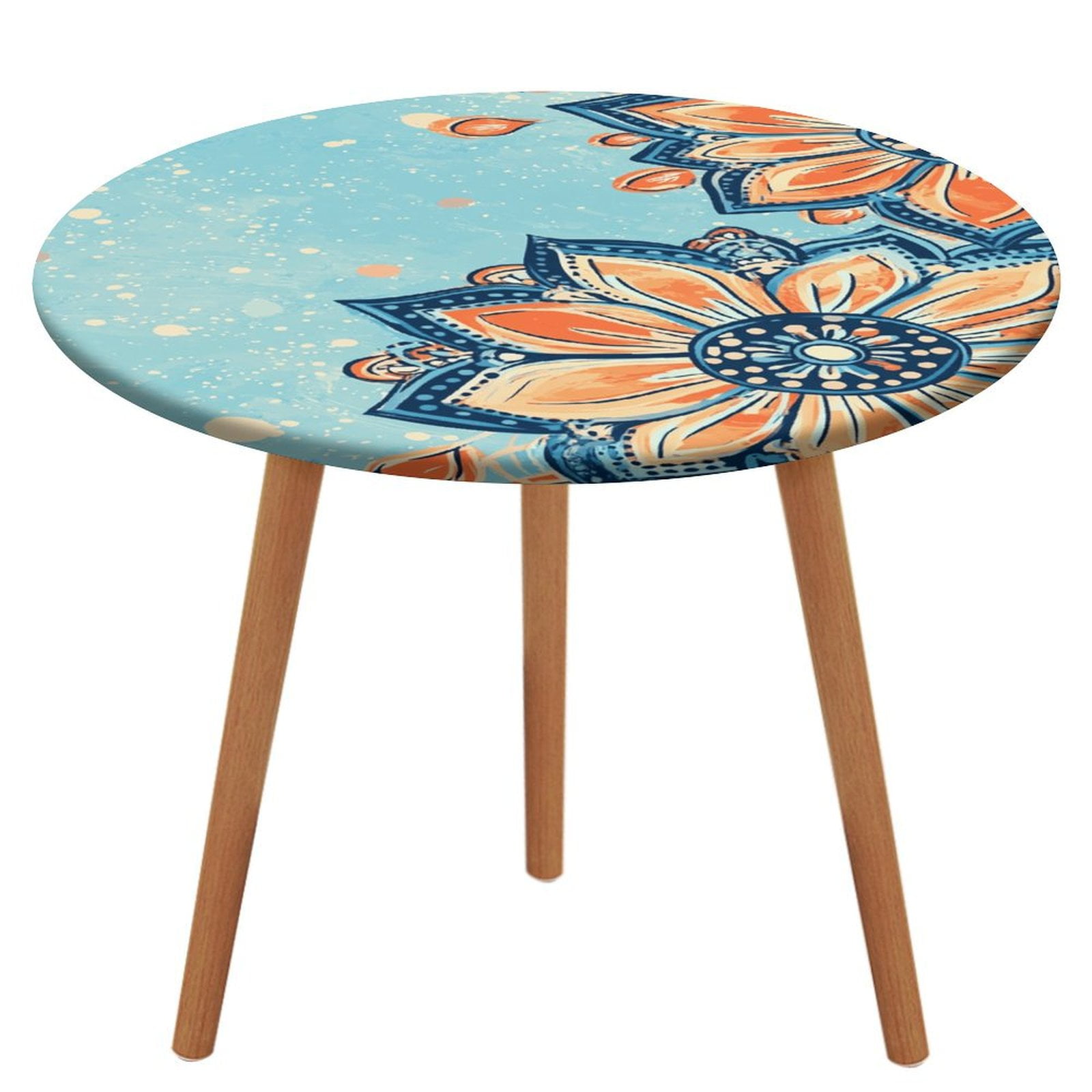 Bohemian Mandala (95) Pattern Round Tablecloth Waterproof Elastic Table ...