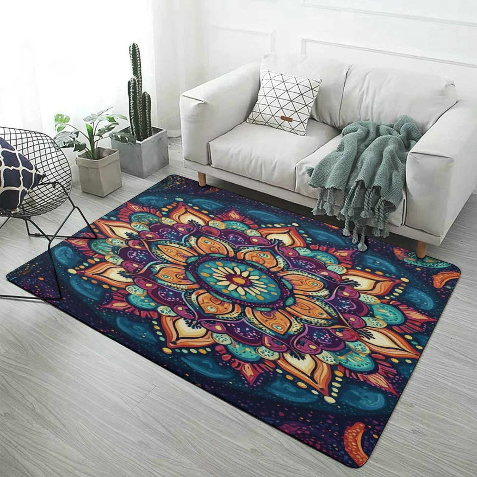 Bohemian Mandala Area Rugs Carpet Suitable for Living Room Kitchen ...