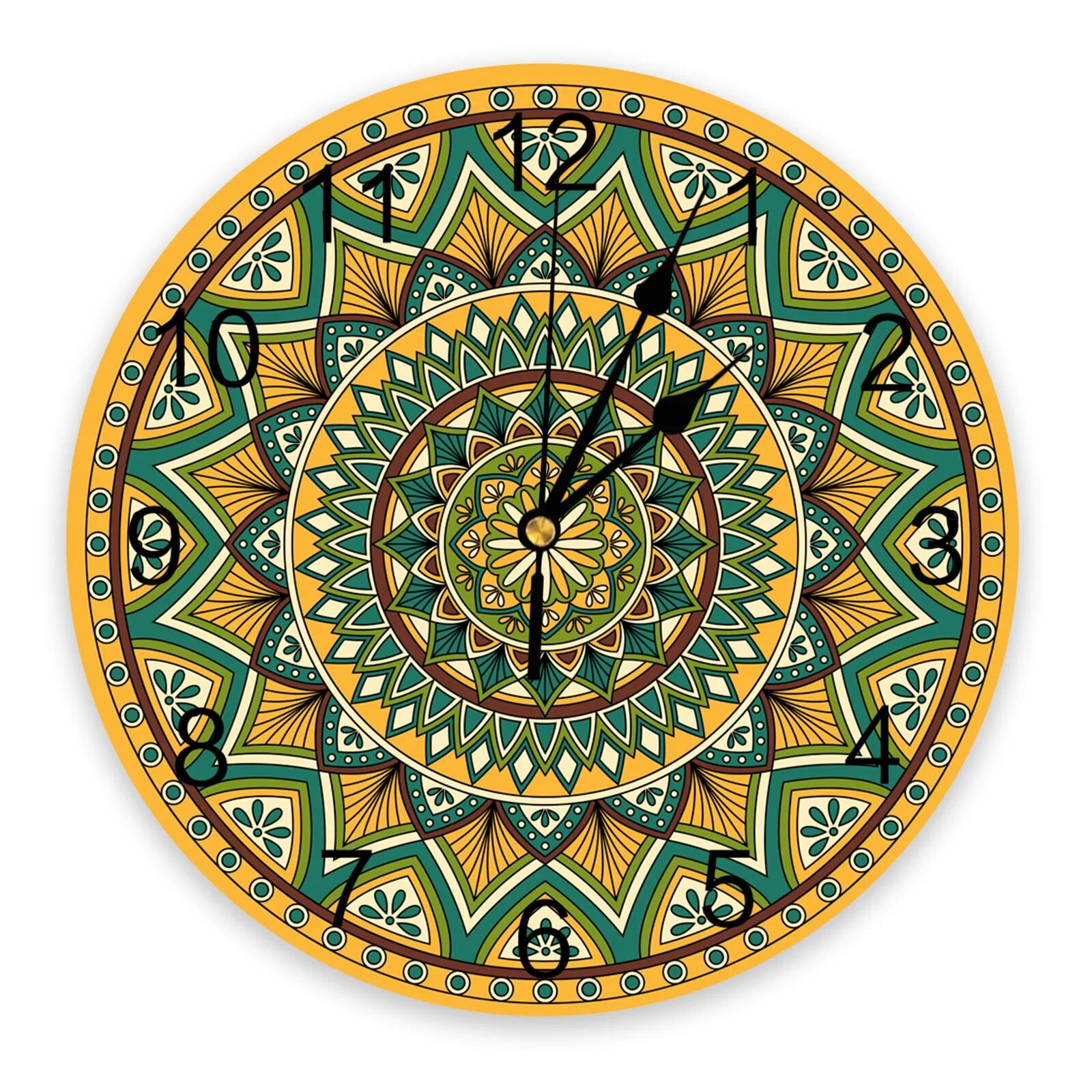Bohemian Mandala Clocks Wall Home Decor Modern Kitchen Room Bedroom ...
