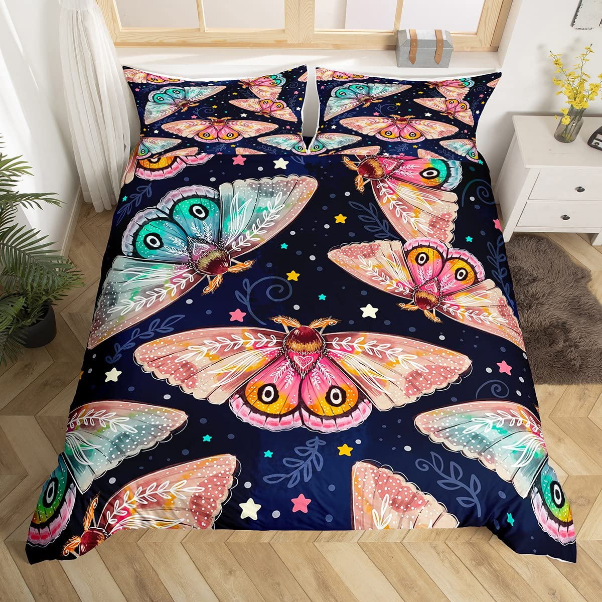 Bohemian Mandala Duvet Cover Set Dreamy Lotus Bedding Set Exotic Floral ...