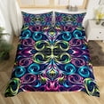 Bohemian Mandala Duvet Cover Set Dreamy Lotus Bedding Set Exotic Floral
