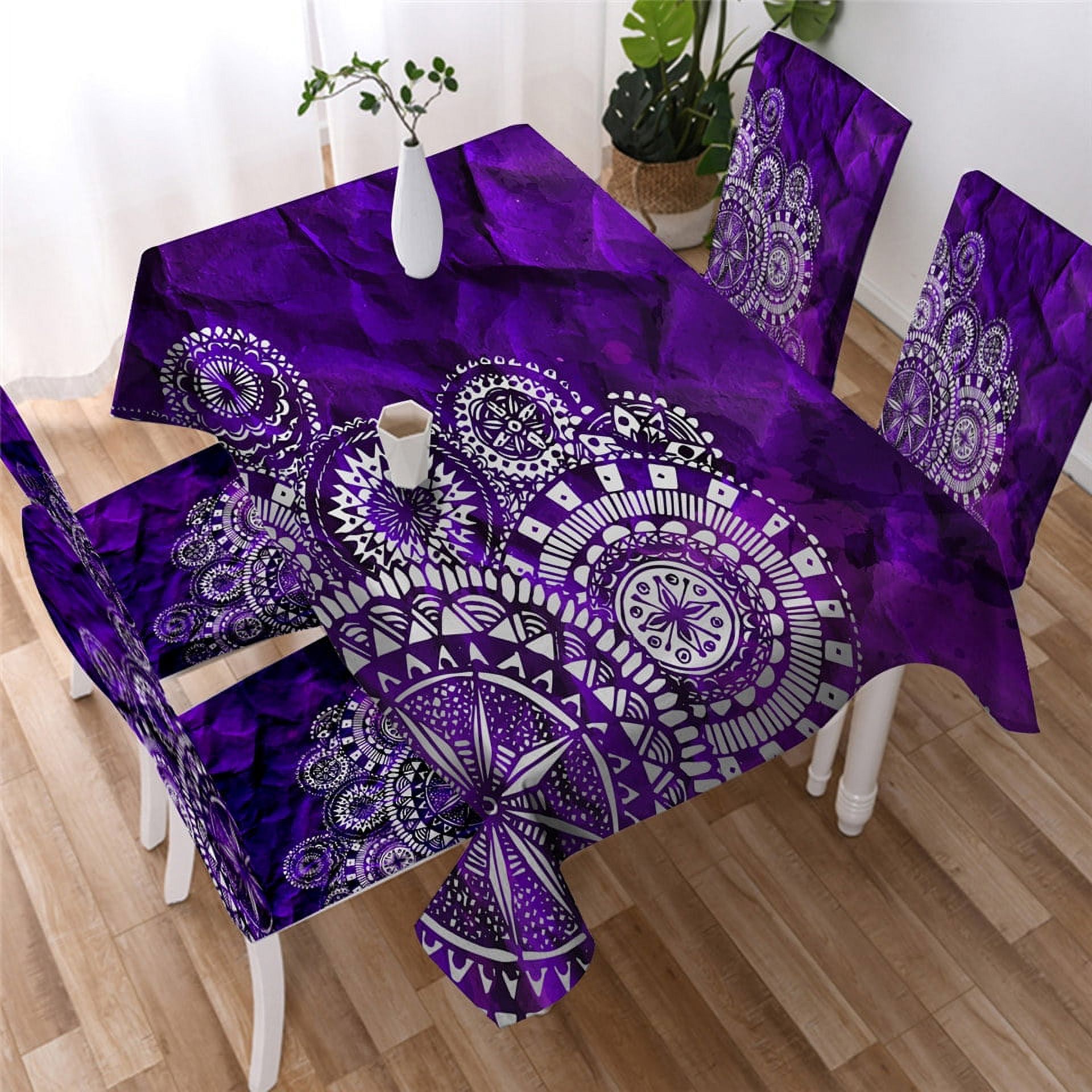 Bohemian Mandala Floral Printing Rectangular Tablecloth for Table Home ...