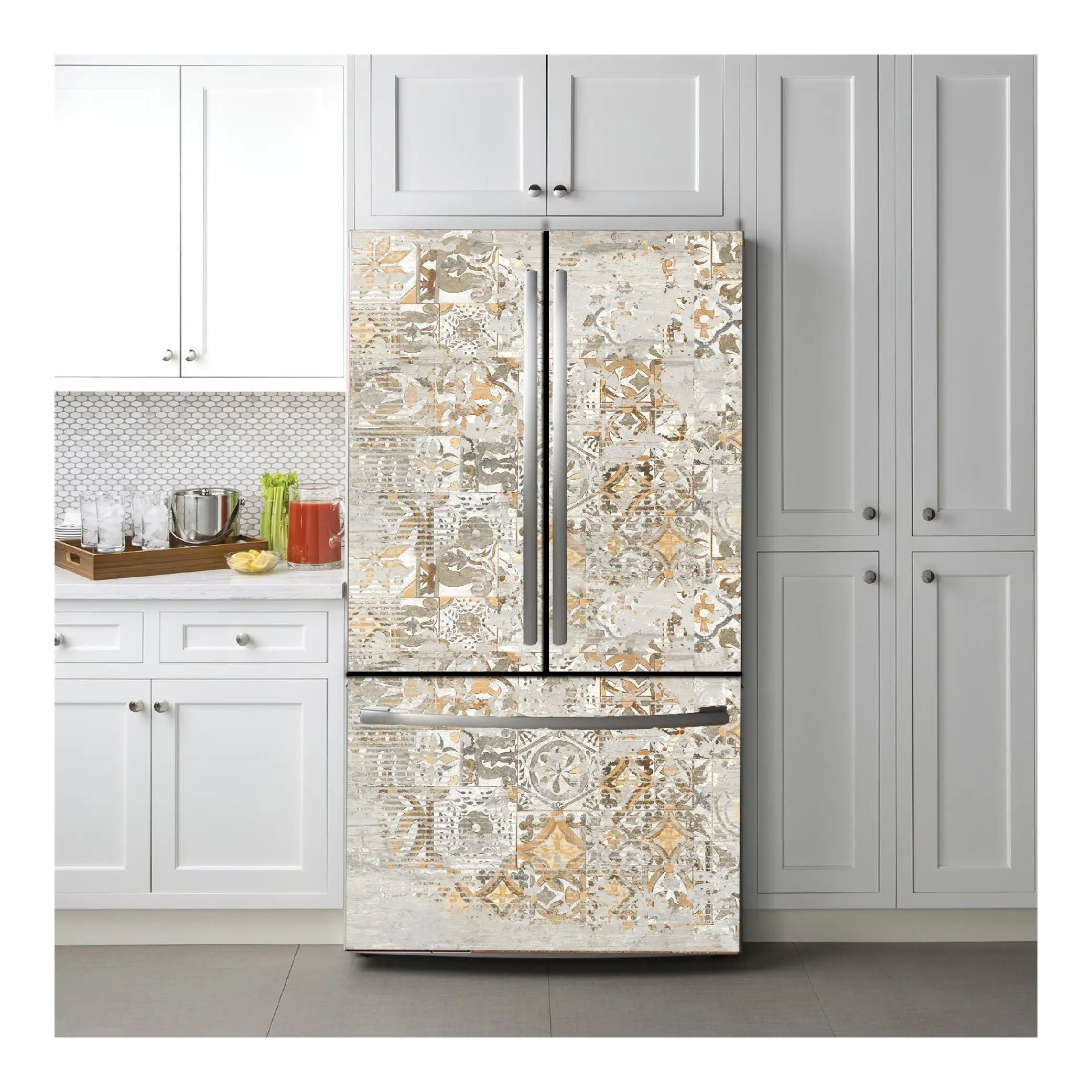Bohemian Mandala Fridge Mural Sticker Waterproof Vinyl Self Adhesive ...