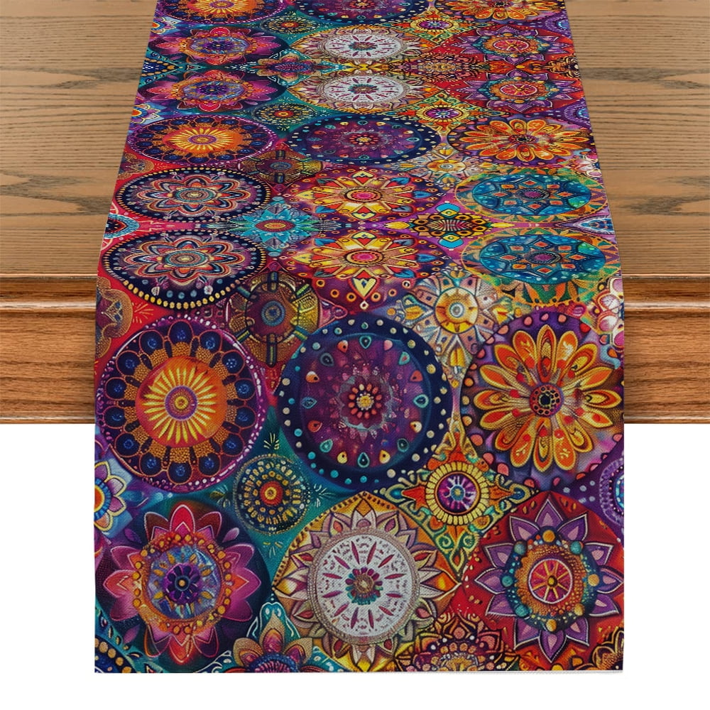 Bohemian Mandala Geometry Table Runner Wedding ration Cloth Dining r ...