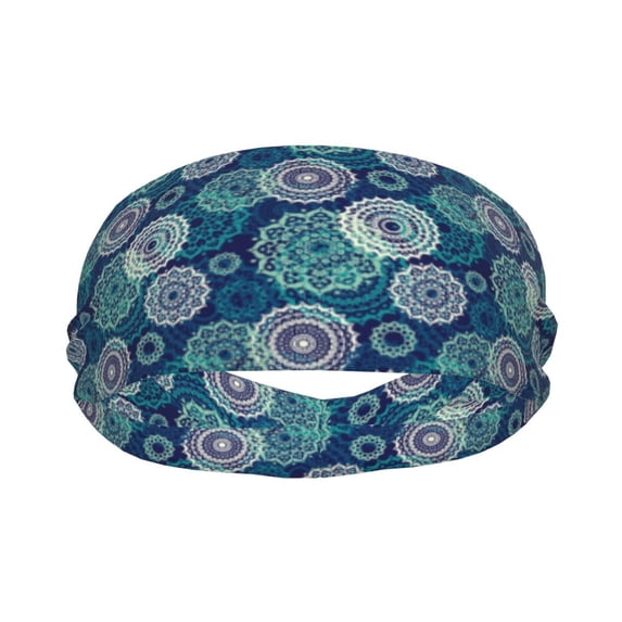 Bohemian Mandala Headbands for Women/Men, Elastic Wide Soft Sweat Head ...
