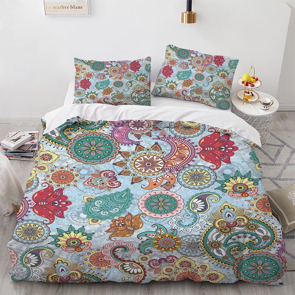 Bohemian Mandala King Duvet Cover Boho Cashew Flowers Bedding Set ...