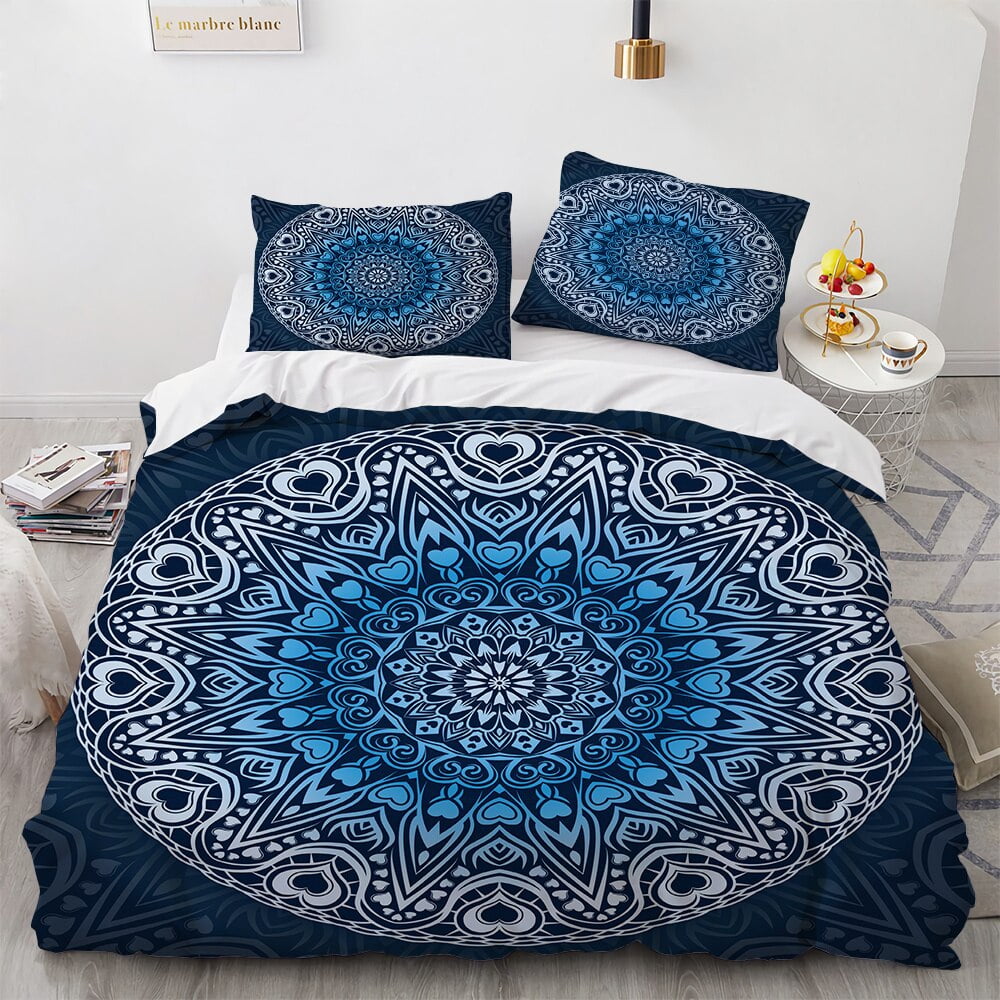 Bohemian Mandala King Duvet Cover Boho Style Flower Bedding Set Adults ...
