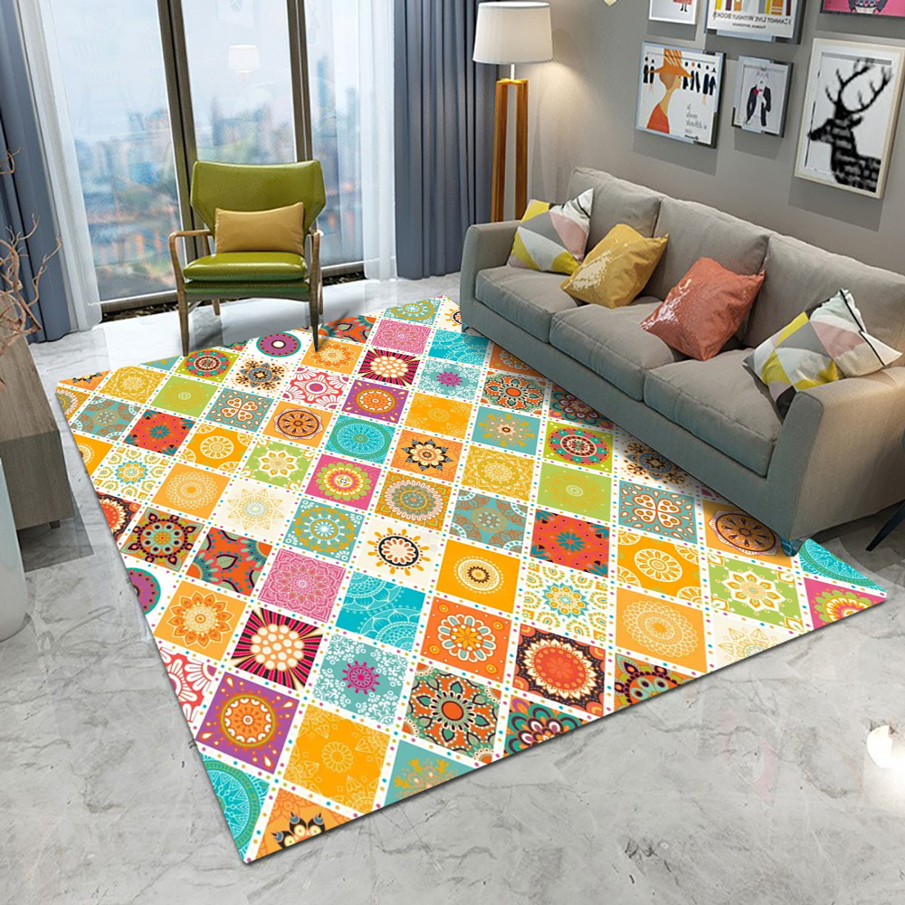 Bohemian Mandala Moroccan Rug Runner in Tile Effect Pattern for Kitchen ...