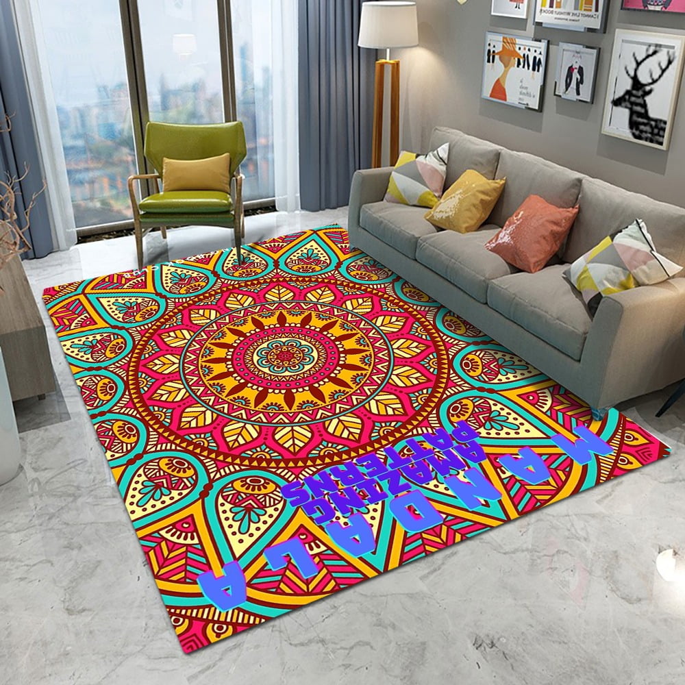 Bohemian Mandala Moroccan Rug Runner in Tile Effect Pattern for Kitchen ...