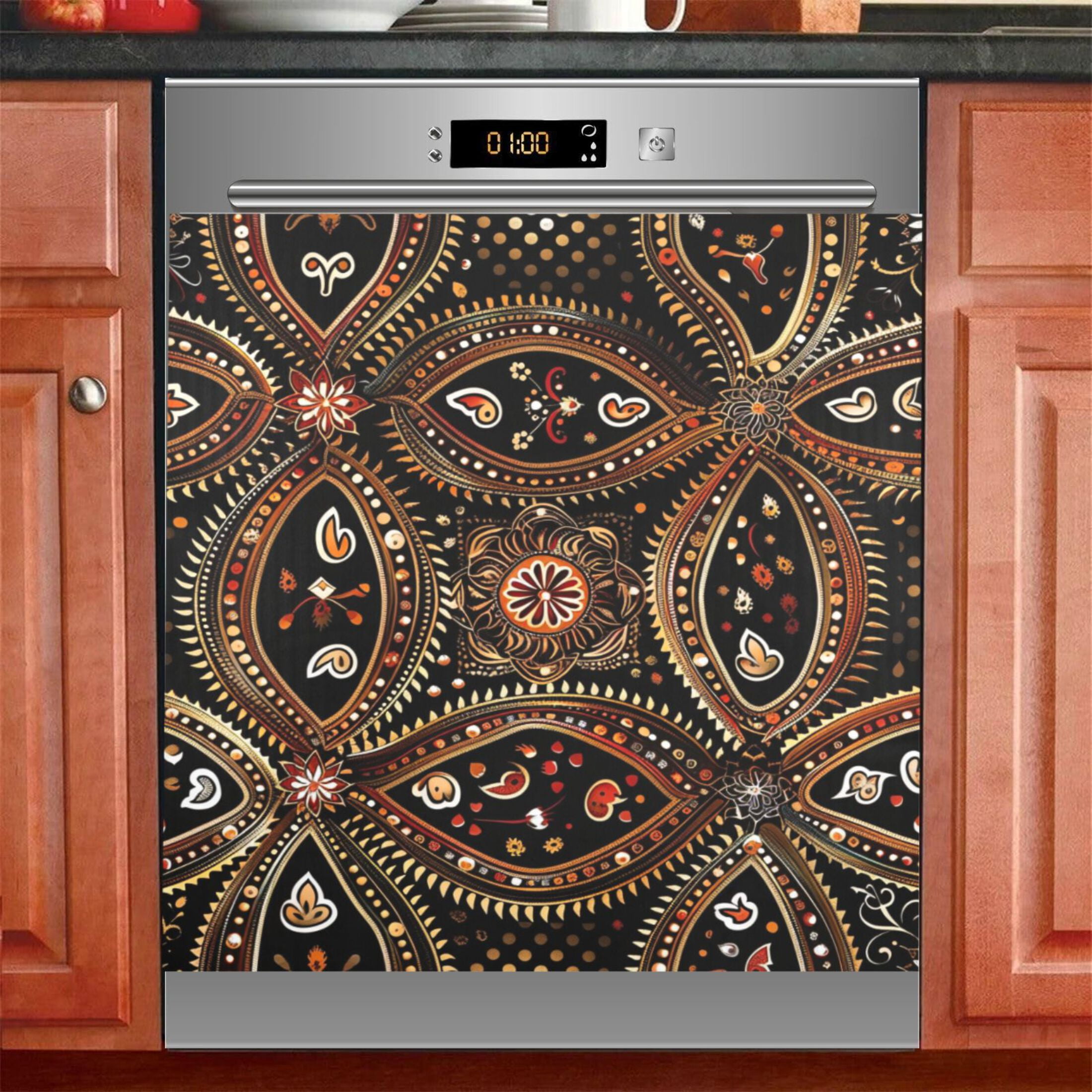 Bohemian Mandala Paisley Flower Dishwasher Magnetic Refrigerator Magnet ...
