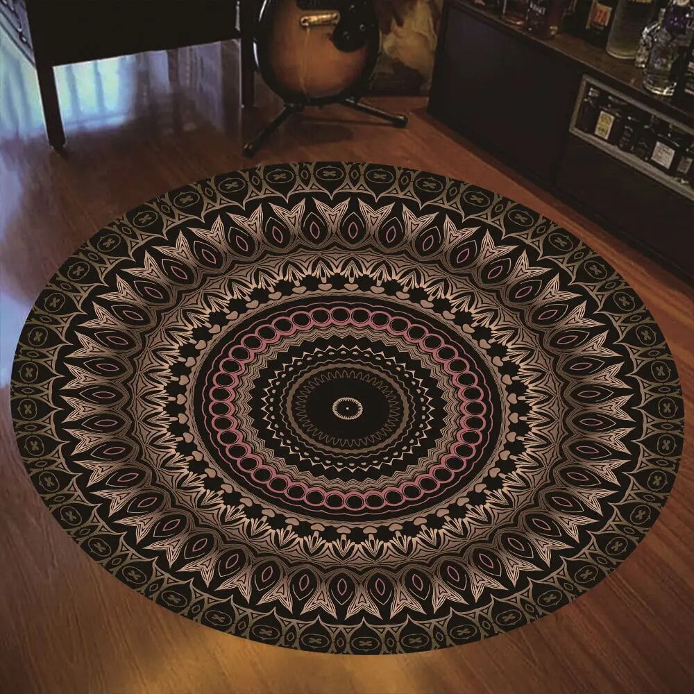 Bohemian Mandala Pattern Round Carpets for Living Room Parlor Bedroom ...