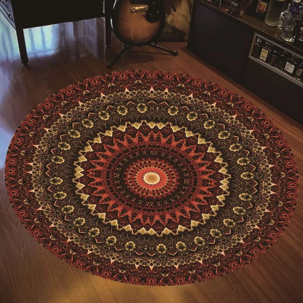 Bohemian Mandala Pattern Round Carpets for Living Room Parlor Bedroom ...