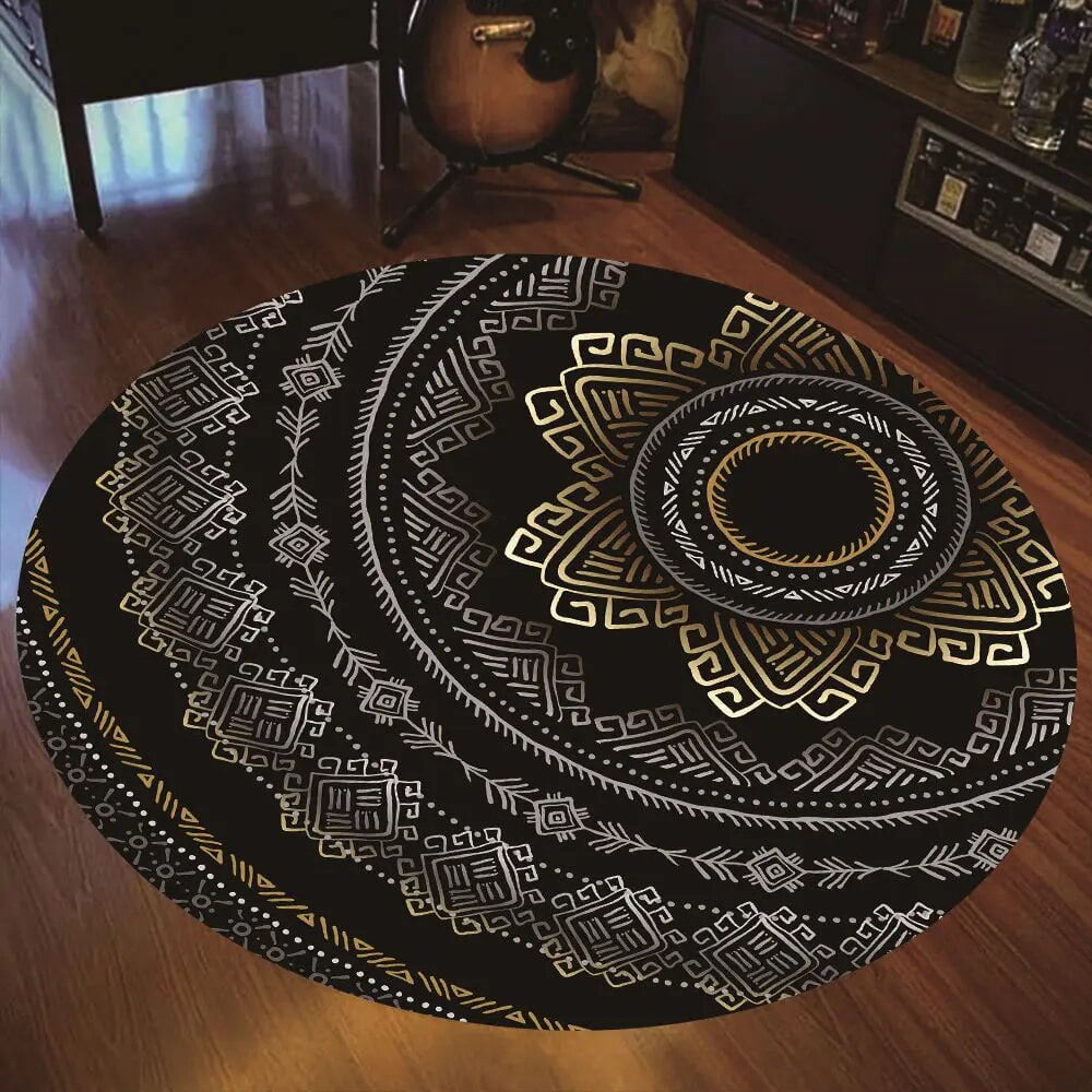 Bohemian Mandala Printed Style Round Carpet for Living Room Bedroom ...