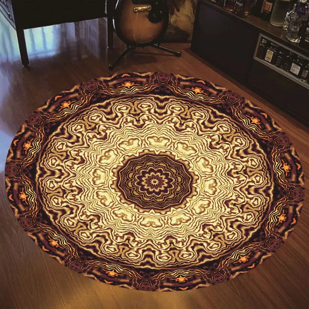 Bohemian Mandala Printed Style Round Carpet for Living Room Bedroom ...
