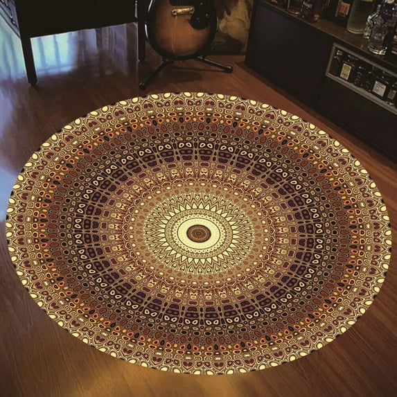 Bohemian Mandala Printed Style Round Carpet for Living Room Bedroom ...
