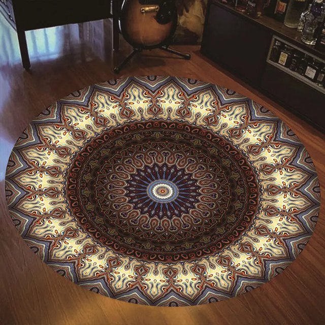 Bohemian Mandala Printed Style Round Carpet for Living Room Bedroom ...