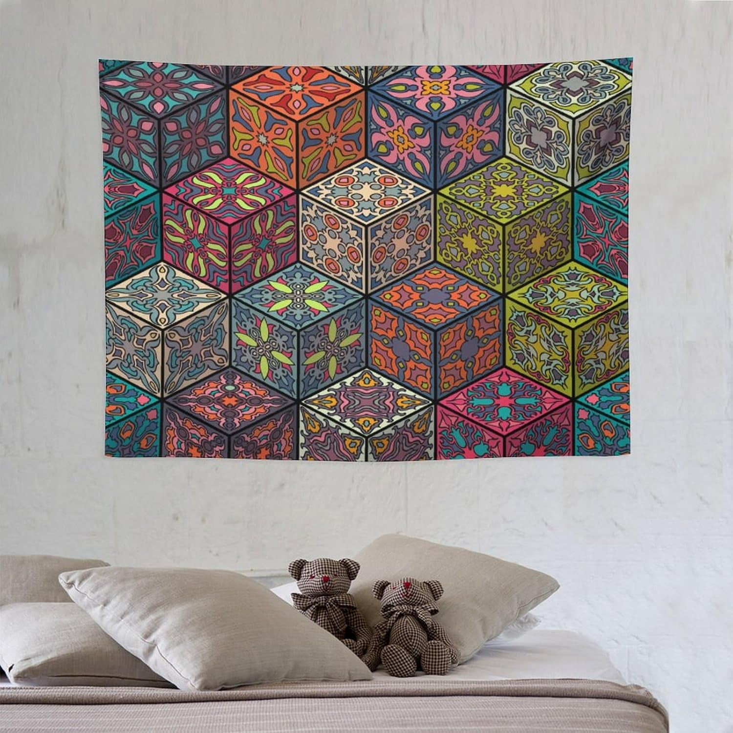 Bohemian Mandala Tapestry Wall Hanging Indian Floral Print Home Decor ...
