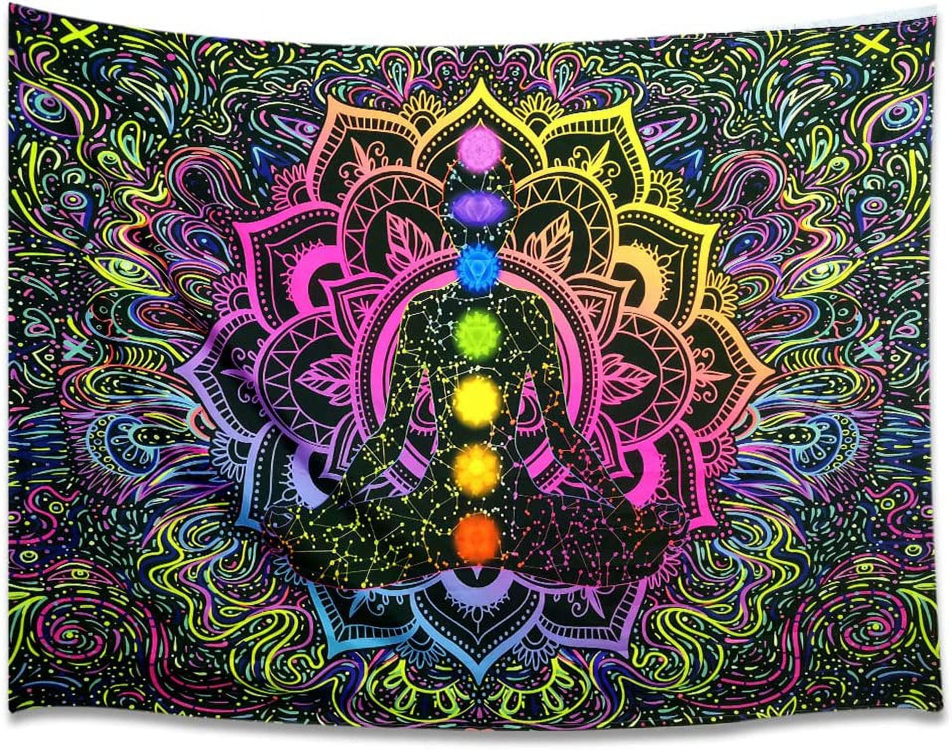 Bohemian Mandala Wall Tapestry – Seven Chakra Psychedelic Trippy Design ...