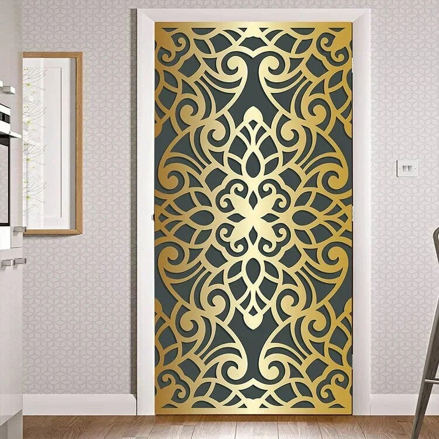 Bohemian Mandala self-adhesive Door stickers Bohemian flower wallpaper ...