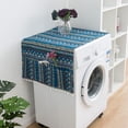 Bohemian Mediterranean Refrigerator Cover, Linen Fabric Dustproof Cloth ...