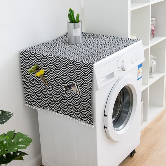 Bohemian Mediterranean Style Refrigerator Cover, Linen Appliance Dust ...