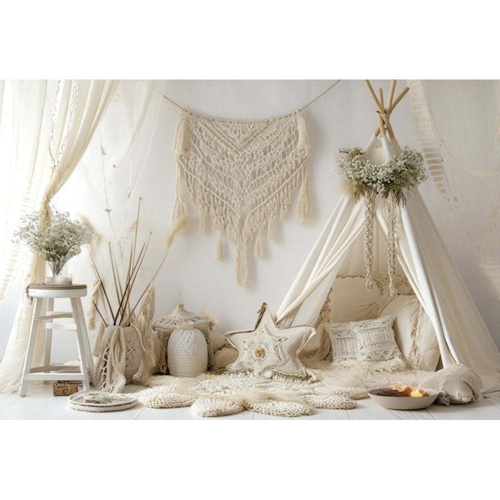 Bohemian Minimalist Home r Backdrop for Photography Indoor Tapestry ...
