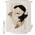 Bohemian Minimalist Shower Curtain for Bathroom, Color Block Abstract ...