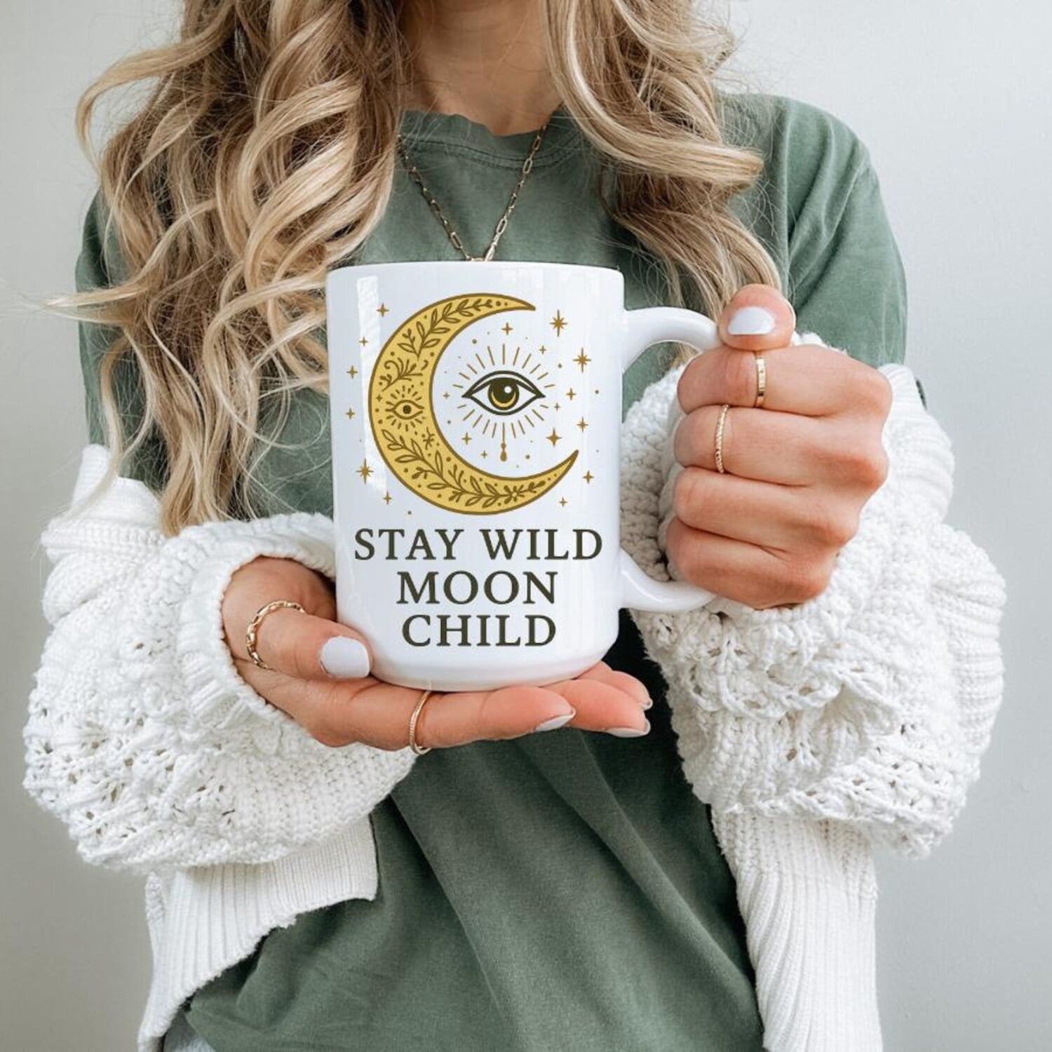 Bohemian Moon Child Coffee Mug, Stay Wild Moon Child Cup, Celestial ...