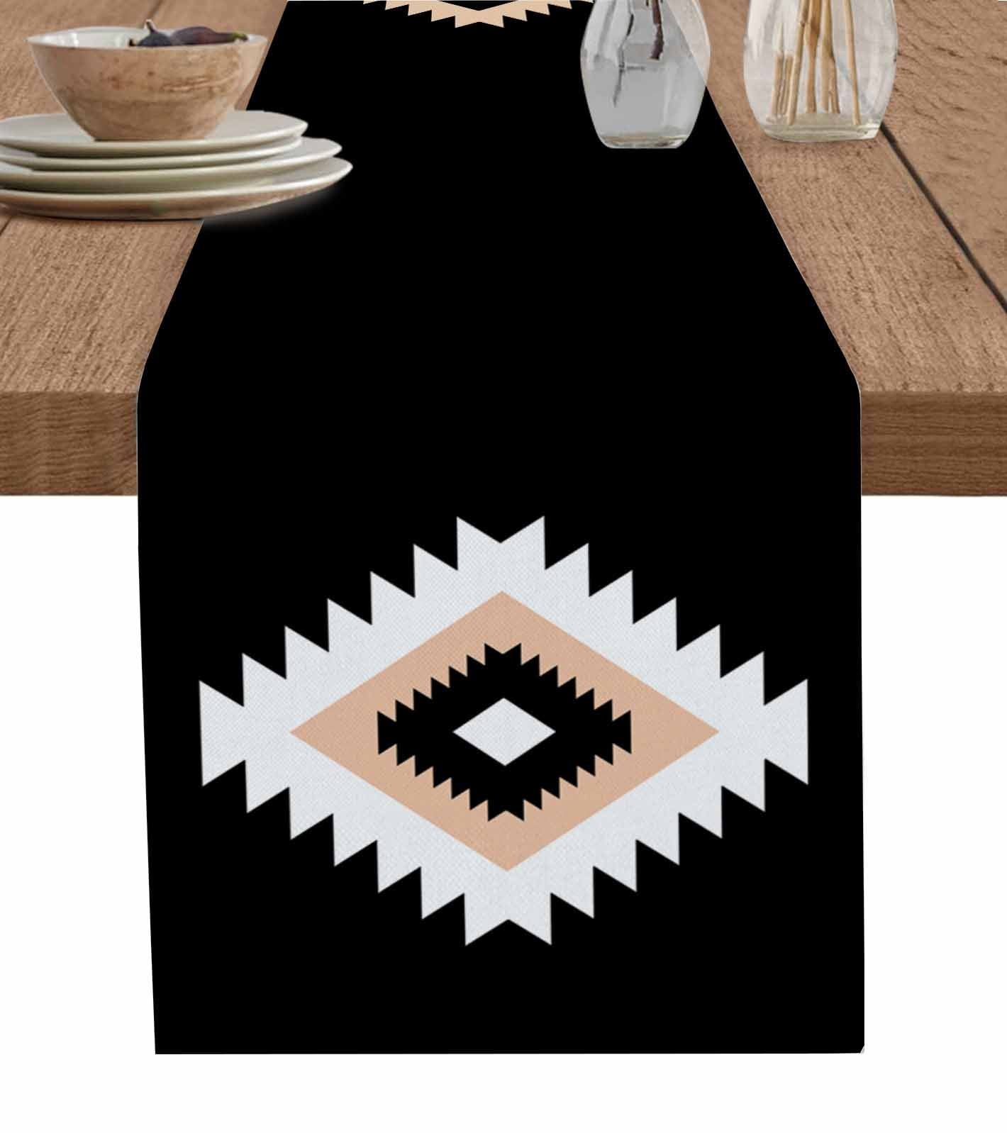 Bohemian Moroccan Black Table Runners for Dining Room Coffee Home ...