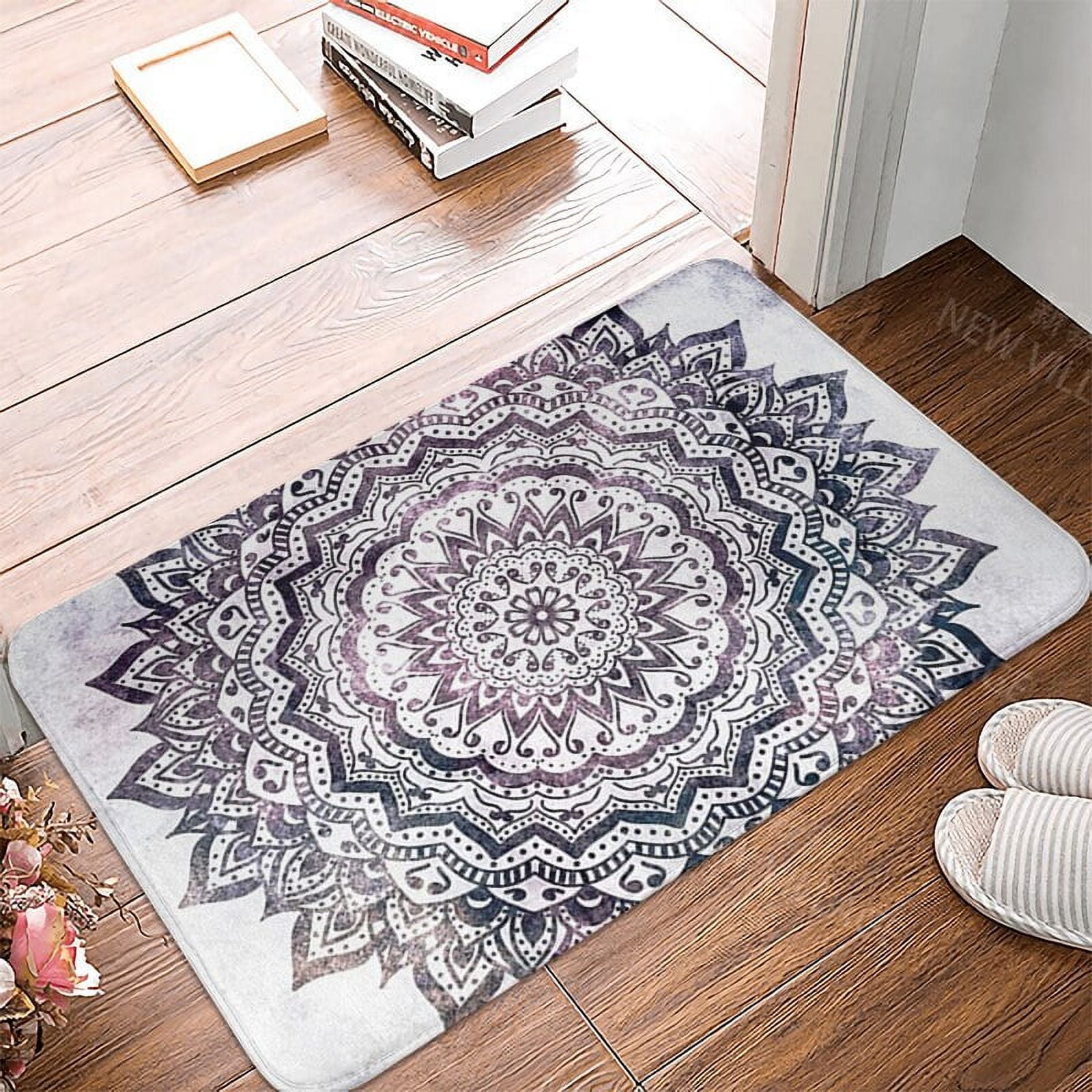 Bohemian Non-slip Doormat Culture Bath Mat Flower of Life In Mandala ...