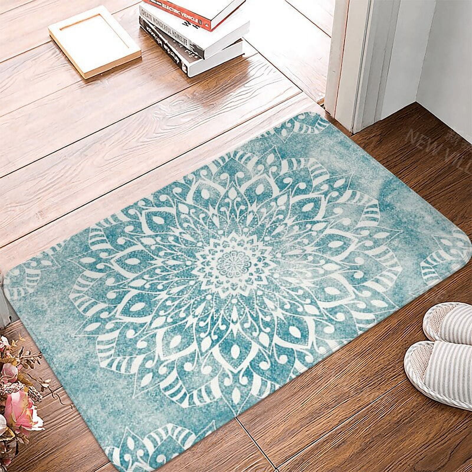 Bohemian Non-slip Doormat Culture Bath Mat Flower of Life In Mandala ...