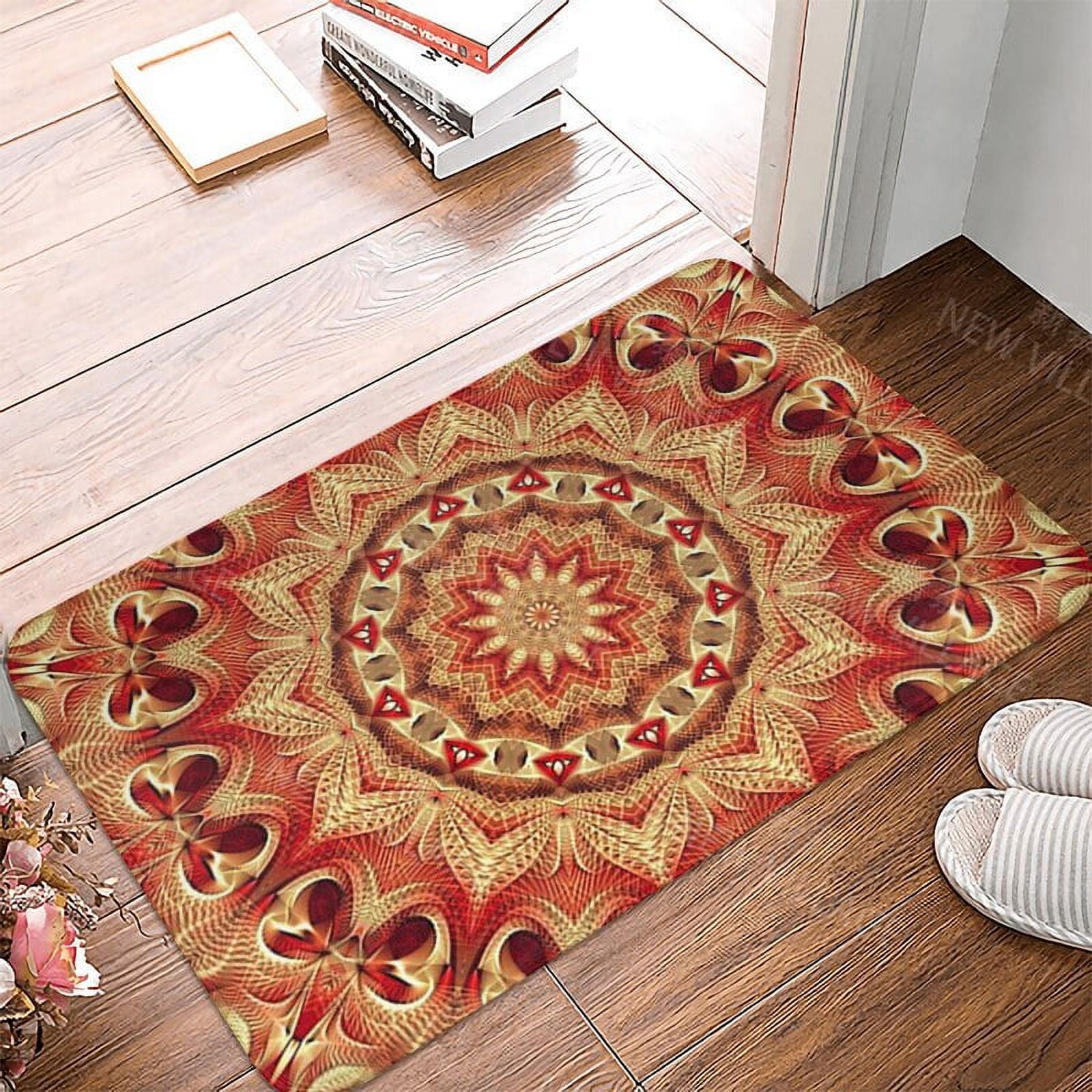Bohemian Non-slip Doormat Culture Bath Mat Flower of Life In Mandala ...