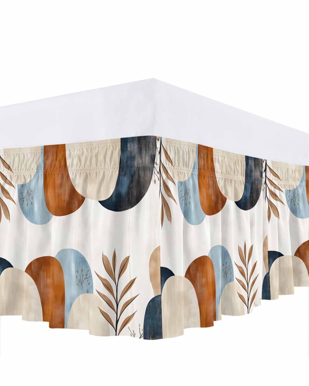 Bohemian Nordic Bed Skirt King Size 18" Drop Simple Colorful Abstract ...