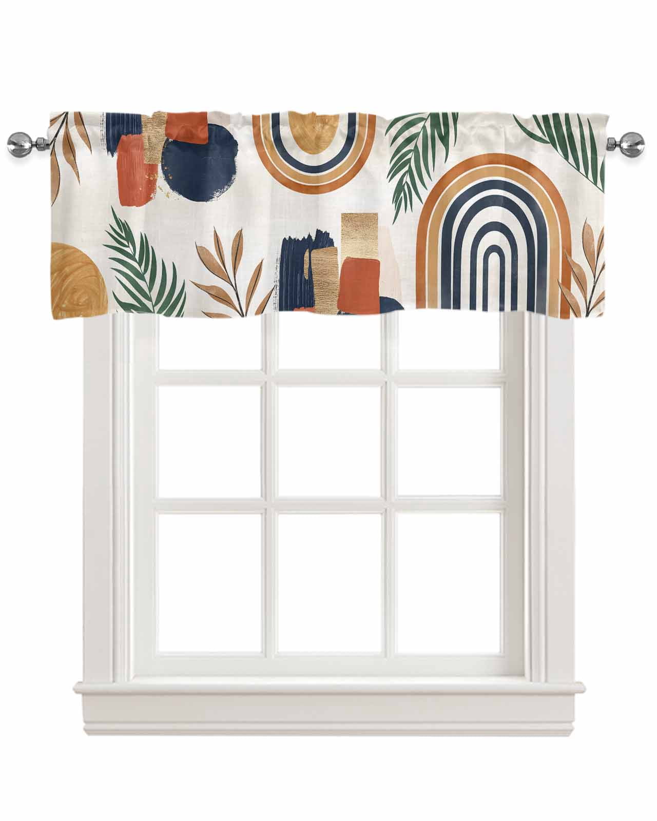 Bohemian Nordic Kitchen Valances for Windows Farmhouse Linen Window ...