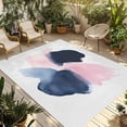 Bohemian Nordic Outdoor Rug, Pink Blue Color Block Non-Slip Area Rugs ...
