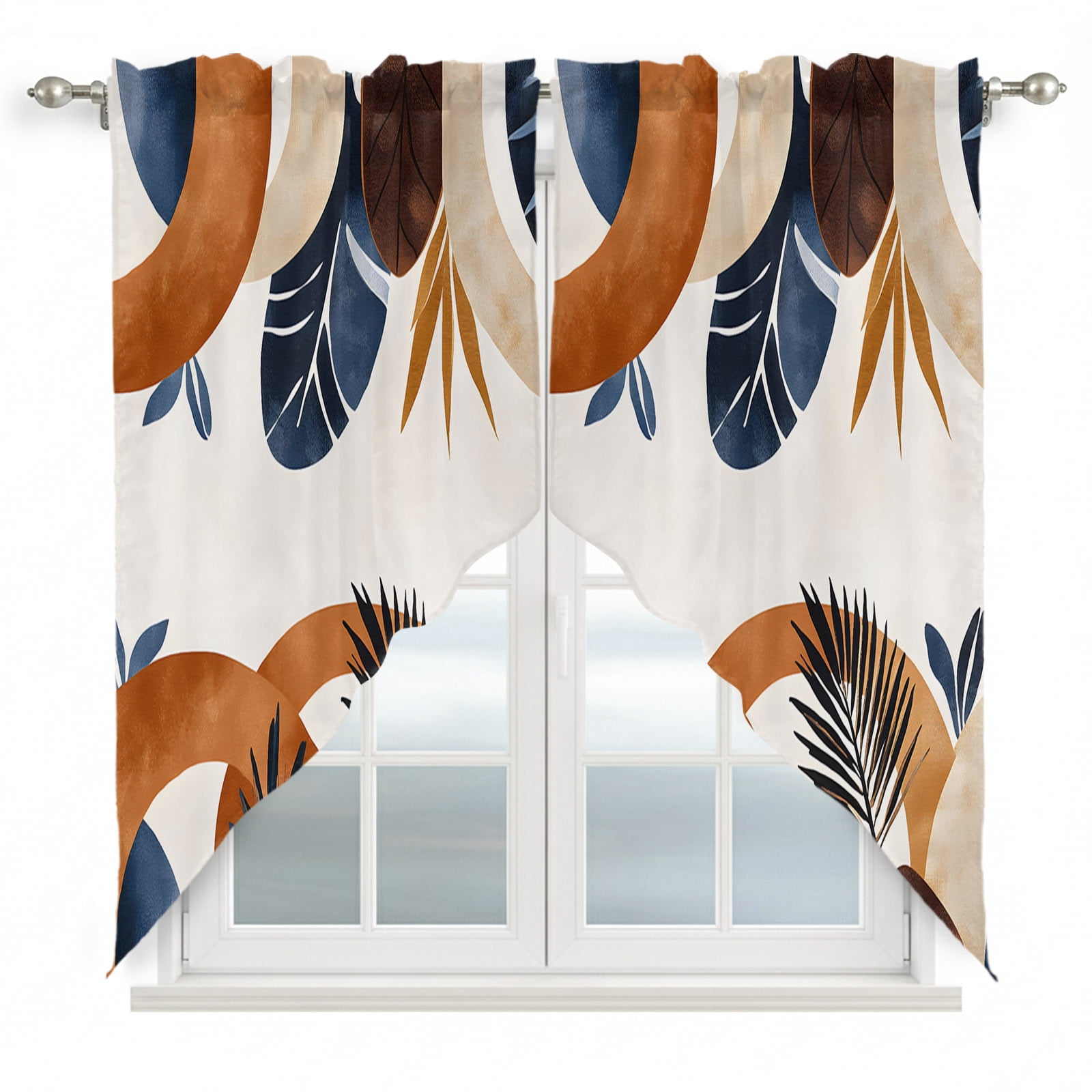 Bohemian Nordic Swag Valances for Windows 63 inches Long, Abstract ...