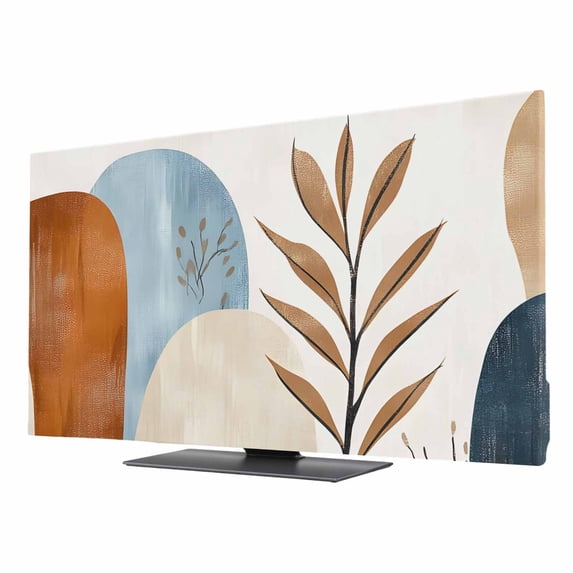 Bohemian Nordic TV Dust Cover 24 Inch, Simple Colorful Abstract Leaves ...