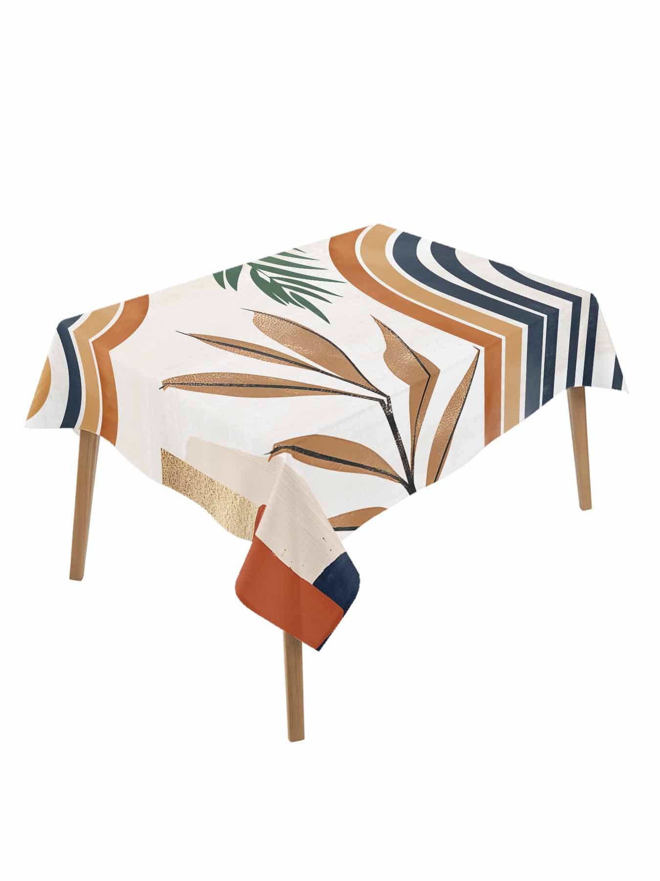 Bohemian Nordic Table Cloth, Abstract Art Coconut Palm Leaves ...