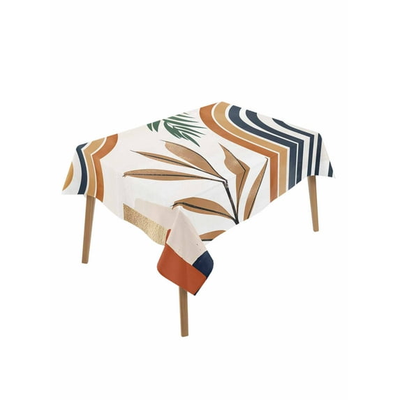 Bohemian Nordic Table Cloth, Abstract Art Coconut Palm Leaves ...