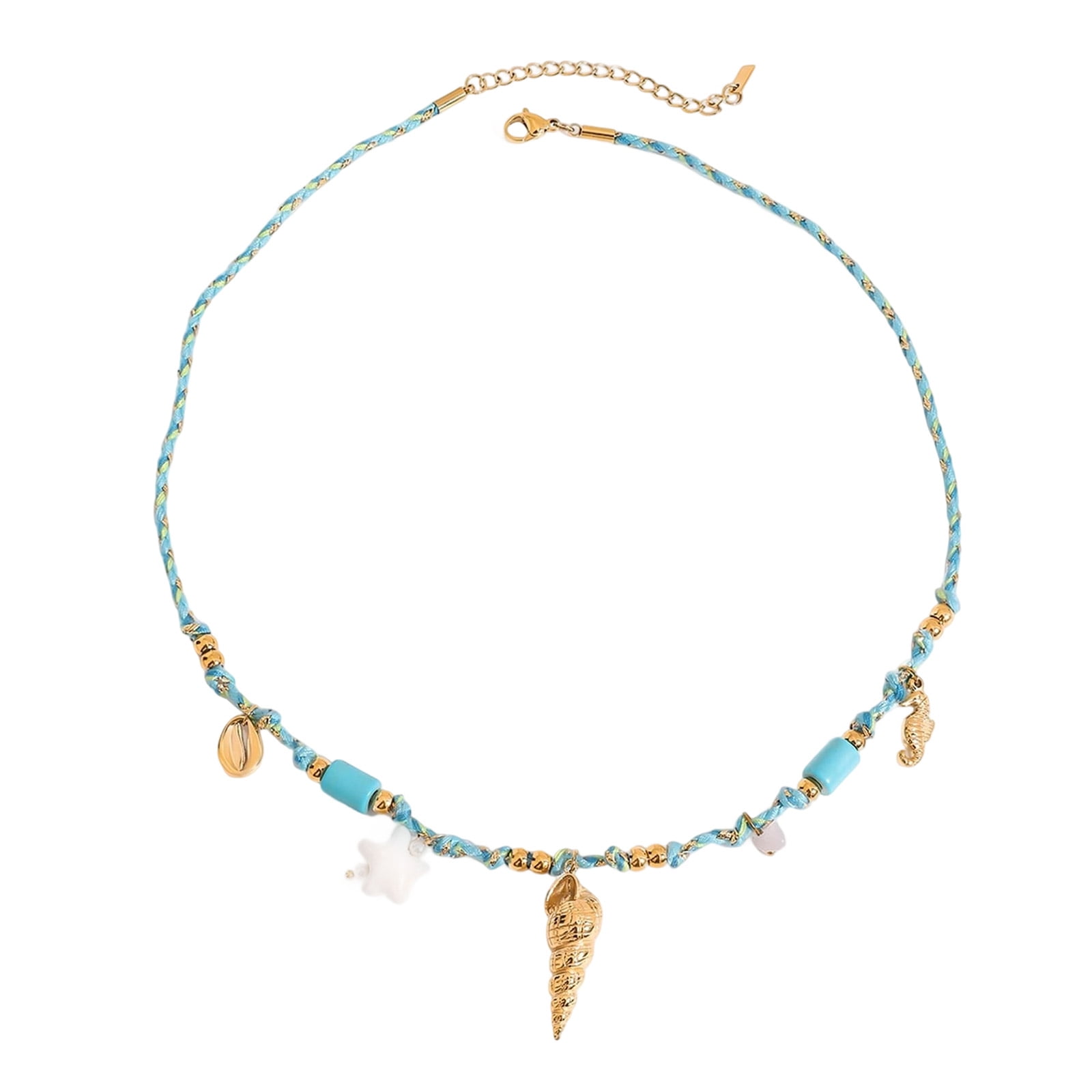 Bohemian Oceanics Fish Pendant Necklace Adjustable Braided Cord Jewelry ...