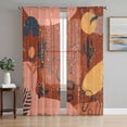 Bohemian Orange Arch Sun Rustic Texture Chiffon Sheer Curtains 72 ...